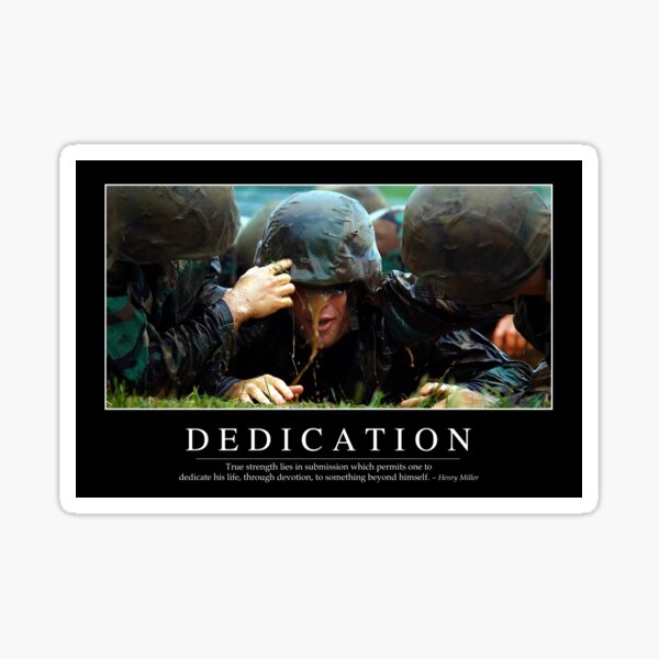 "Dedication: Inspirational Quote and Motivational Poster" Sticker by ...