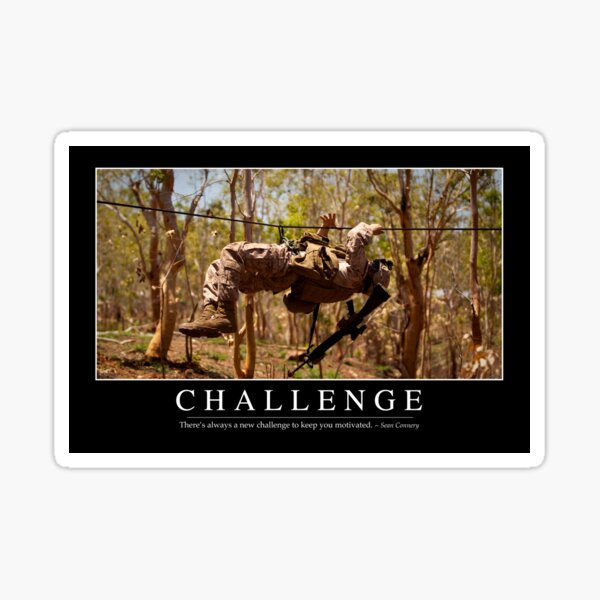 "Challenge: Inspirational Quote and Motivational Poster" Sticker by ...