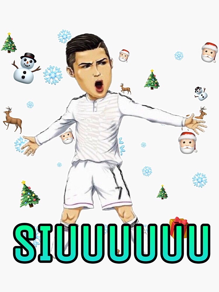"Siuuu christmas CR7 " Sticker for Sale by sizamix | Redbubble