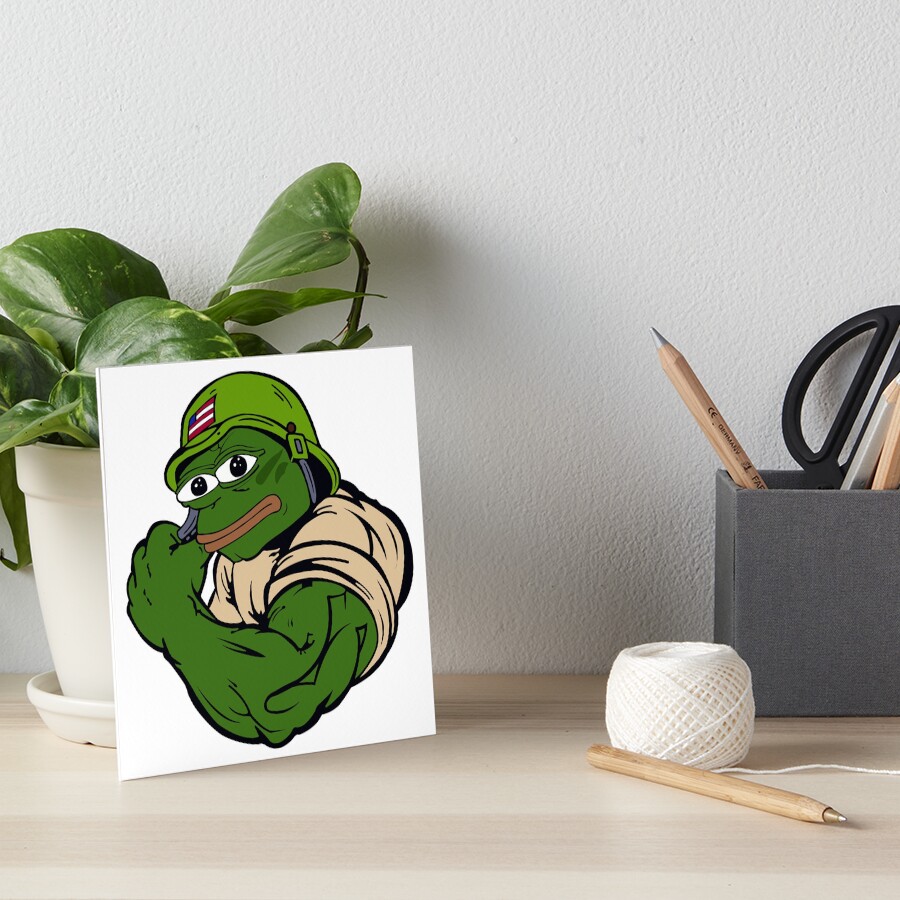 "Pepe the frog military soldier War funny meme" Art Board Print by ...