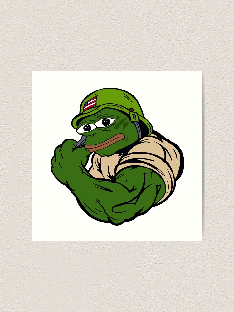 "Pepe the frog military soldier War funny meme" Art Print by VinBasis ...