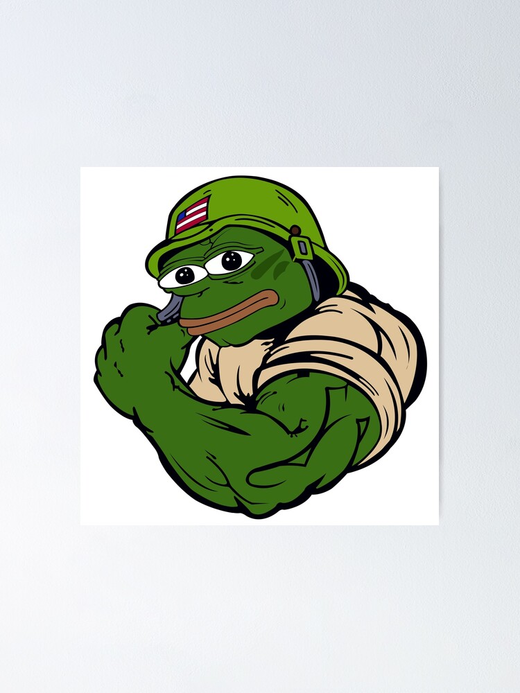 "Pepe the frog military soldier War funny meme" Poster for Sale by ...