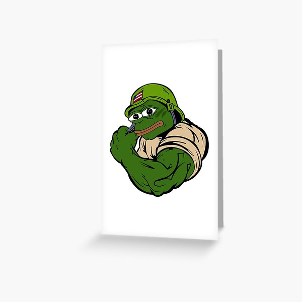 "Pepe the frog military soldier War funny meme" Greeting Card for Sale ...
