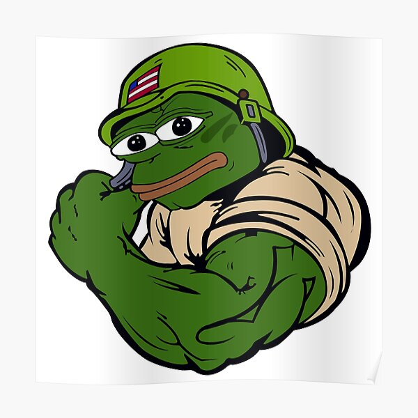 "Pepe the frog military soldier War funny meme" Poster for Sale by ...