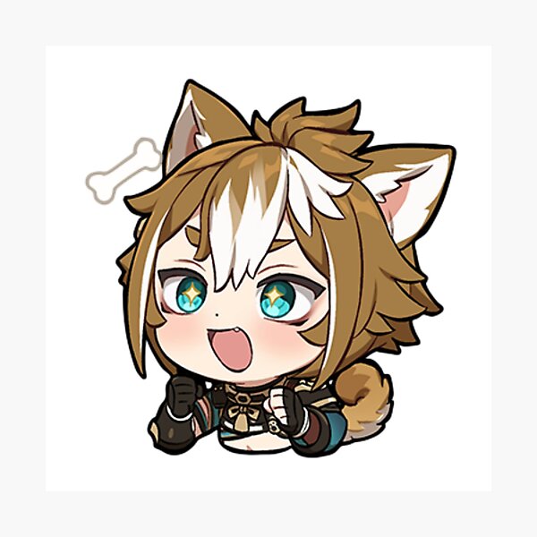 "genshin impact - excited chibi gorou" Photographic Print for Sale by ...