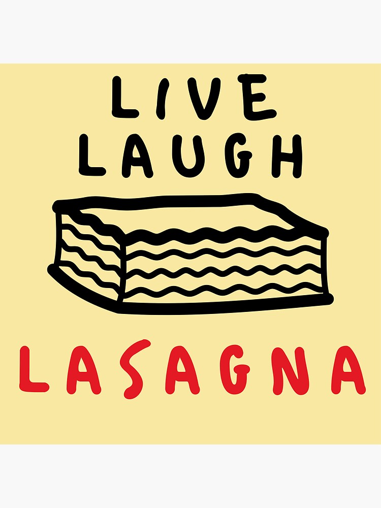 "Live Laugh lasagna - Retro and Funny Food" Sticker for Sale by ...