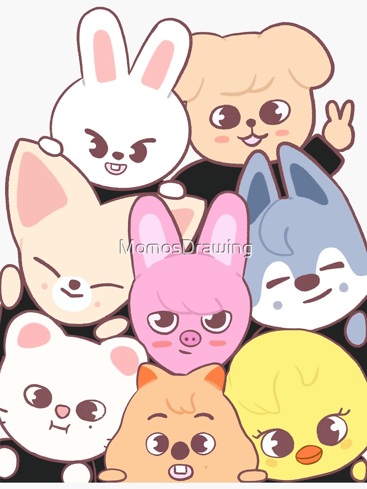 "Stray kids - skzoo" Sticker by MomosDrawing | Redbubble