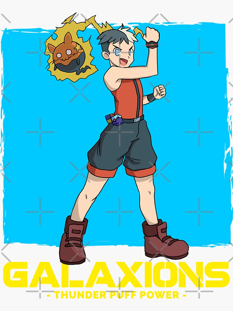 "Galaxions Anime Style T-shirt (Thunder Puff)" Sticker by saige17 ...