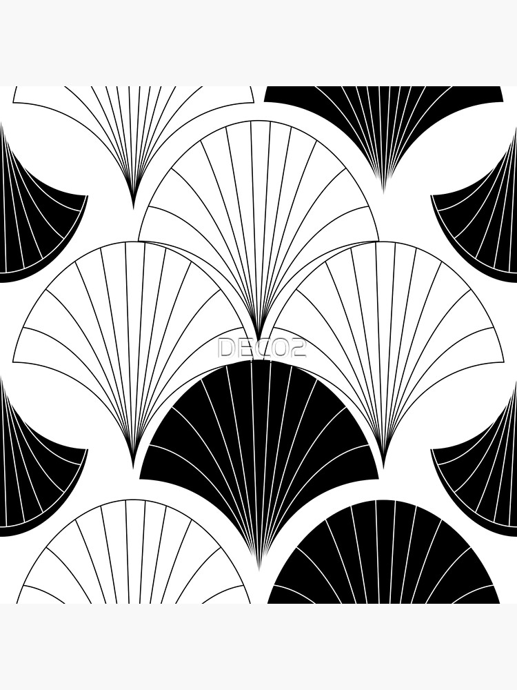 "Art Deco Black And White Abstract Fan Design" Poster for Sale by DEC02 ...