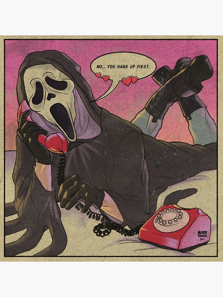 "scream is talking on the phone" Sticker for Sale by TimATony | Redbubble