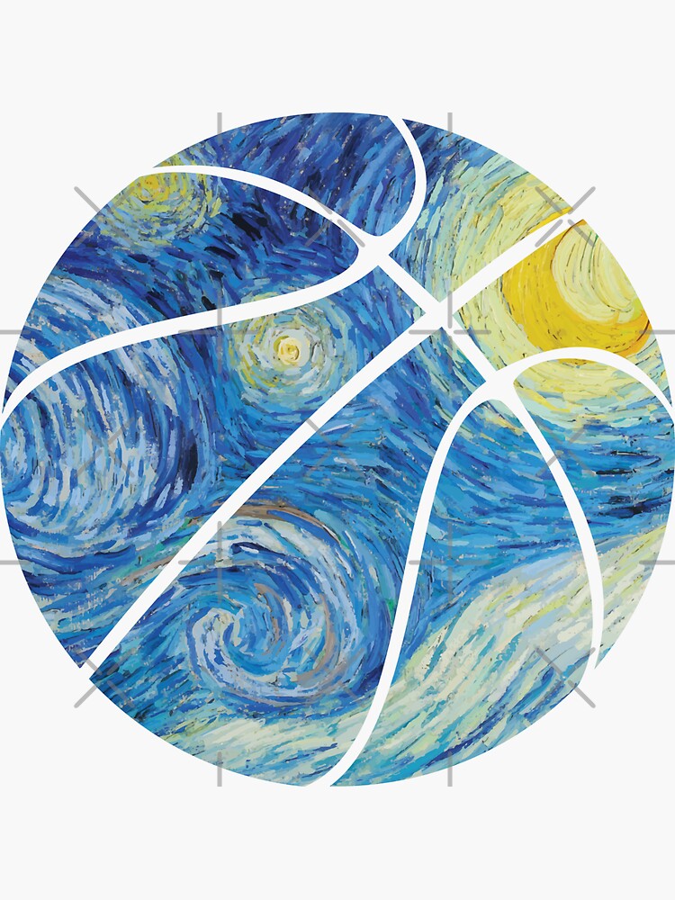 "Basketball Starry Night" Sticker for Sale by SweetLog | Redbubble