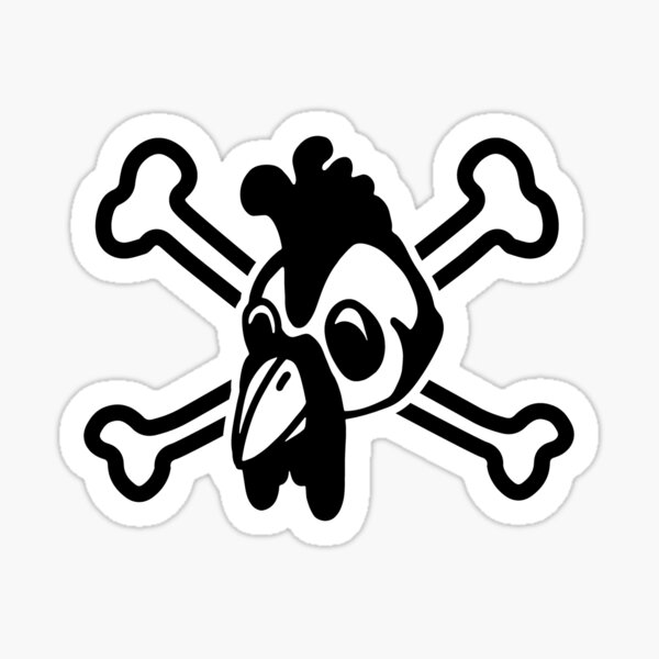 "Cute Funny Chicken Skull and Crossbones" Sticker for Sale by ...