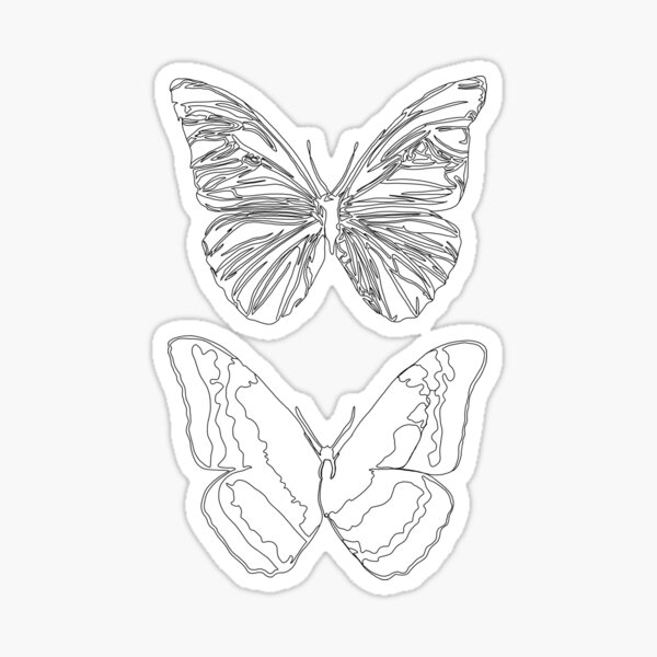 "Butterfly outline" Sticker for Sale by morgananjos | Redbubble