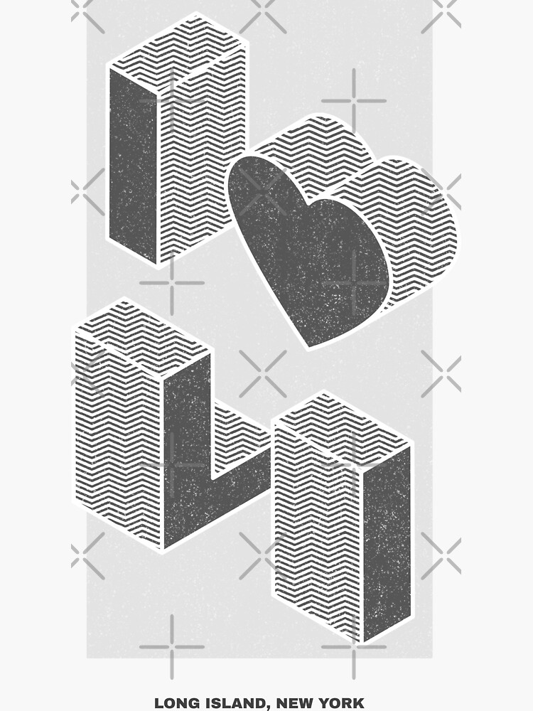 "I Love Long Island New York blocks (blk letters)" Sticker for Sale by ...