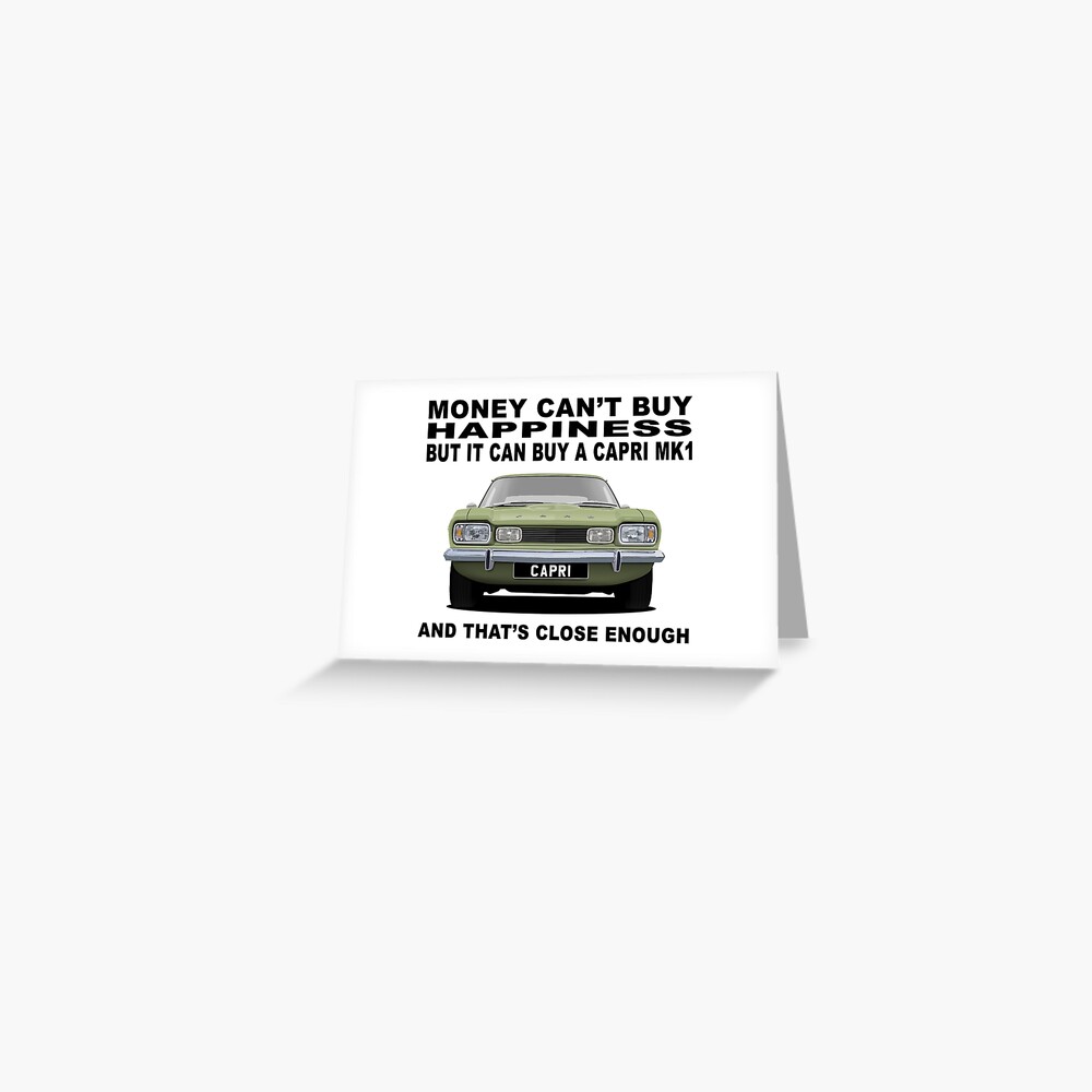 "Ford Capri Mk1 Fern Green Classic Car Art Illustration" Greeting Card ...