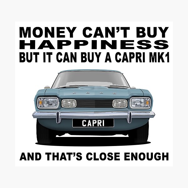 "Ford Capri Mk1 Sapphire Blue Classic Car Art Illustration ...