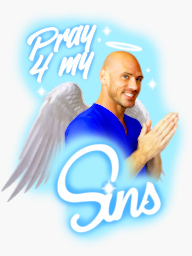 "Johnny Sins - Pray 4 My Sins" Sticker for Sale by DonJuanStudios ...