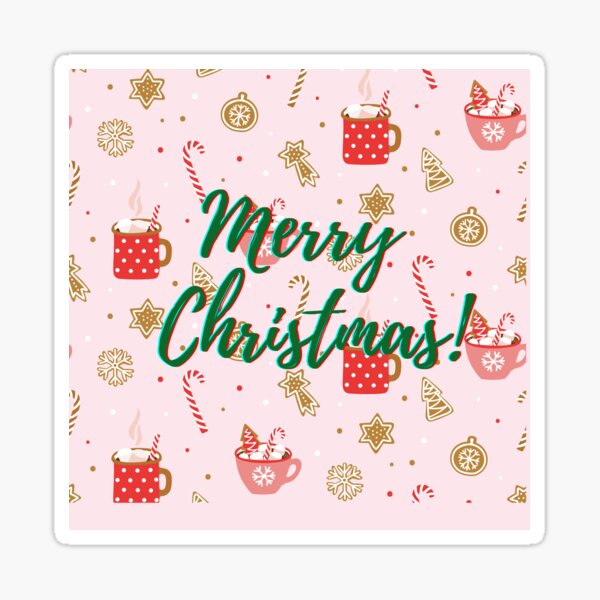"Pink Christmas" Sticker for Sale by GagaluPaula | Redbubble