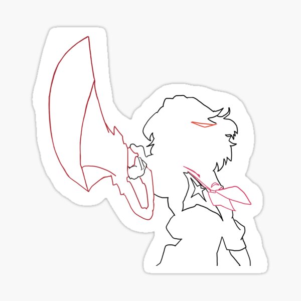 "Ryuko Matoi Outline - Kill la Kill" Sticker for Sale by True2Form ...