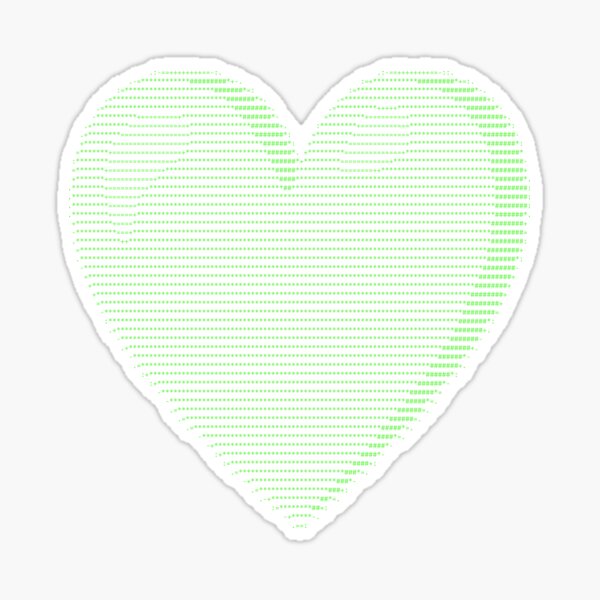 "Heart Ascii Art" Sticker for Sale by typo-n-quotes | Redbubble