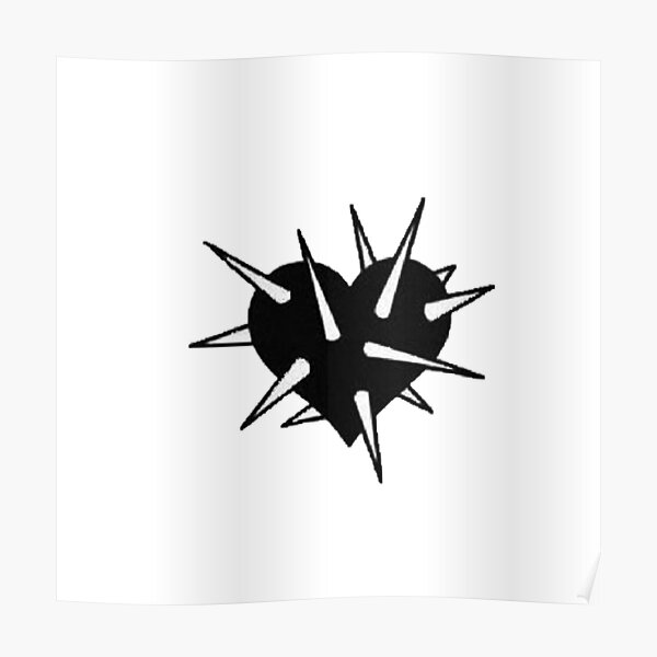 "Spikey black heart " Poster for Sale by Eternallykawaii | Redbubble
