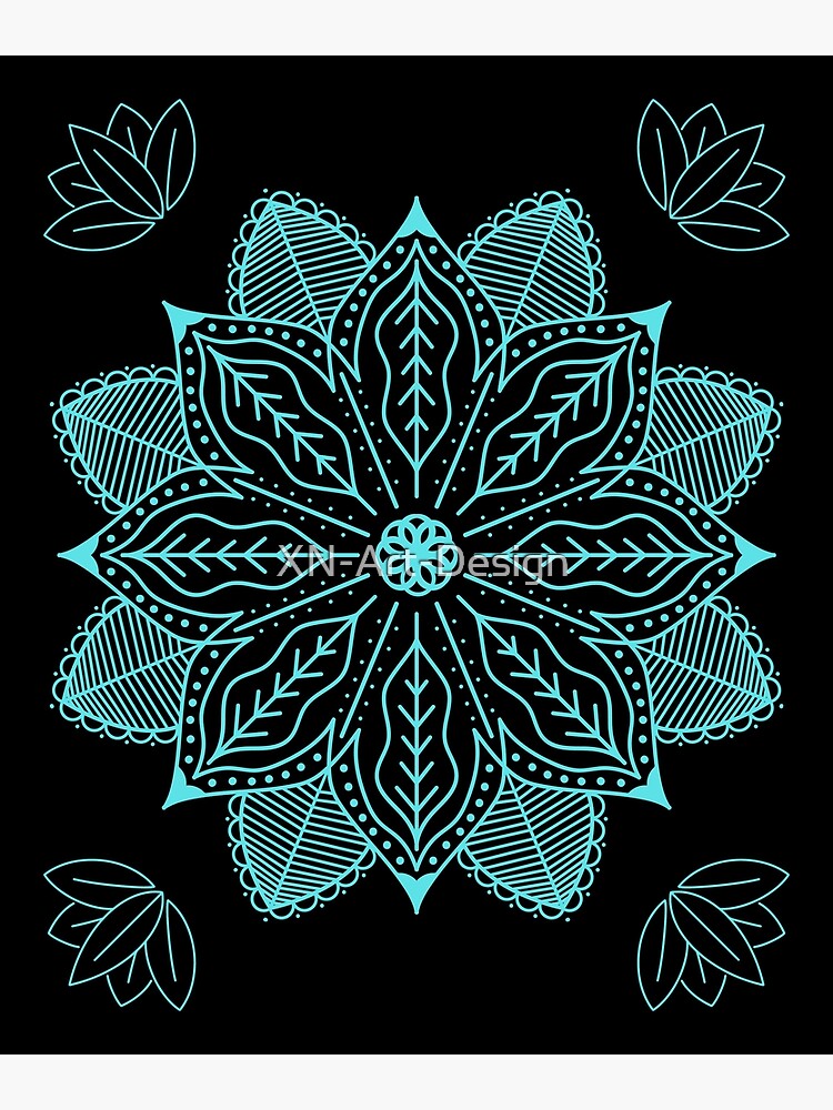 "Mandala and blue lotus flowers" Poster for Sale by XN-Art-Design ...