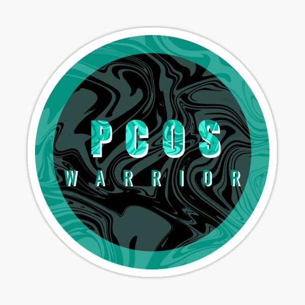 "PCOS WARRIOR in Liquid Contemporary Teal Swirls - Polycystic Ovarian ...