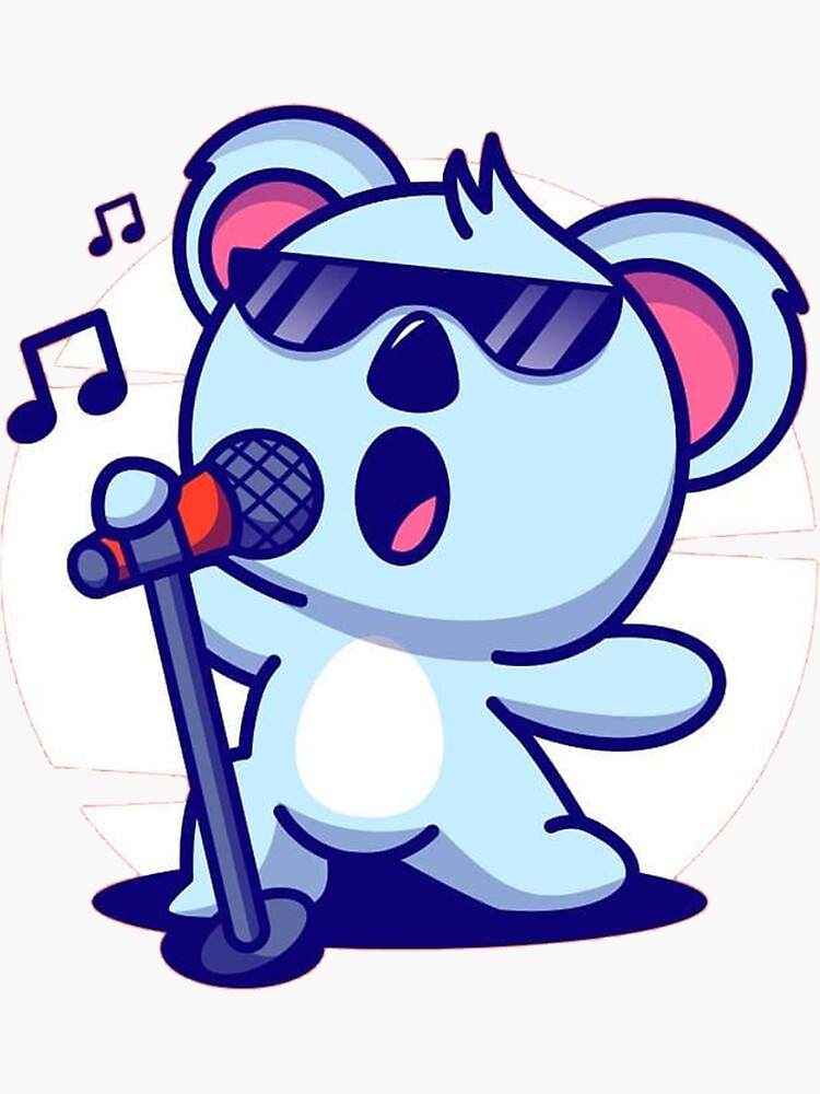 "Koala Singing" Sticker by mumucute | Redbubble