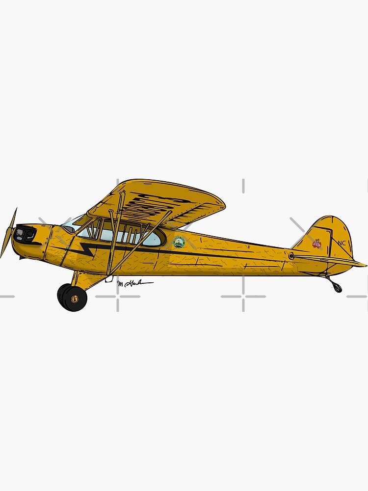 "Piper Cub NC88073" Sticker for Sale by Statepallets | Redbubble