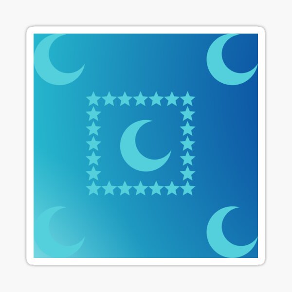"Light Blue Crescent Moon and Star Rectangle in Blue Gradient Sky ...