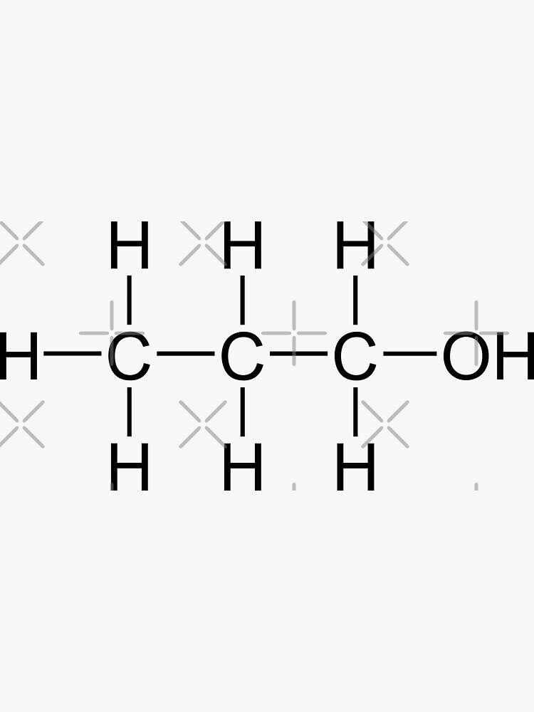 "Propanol C3H7OH C3H8O" Sticker for Sale by Zeeph | Redbubble