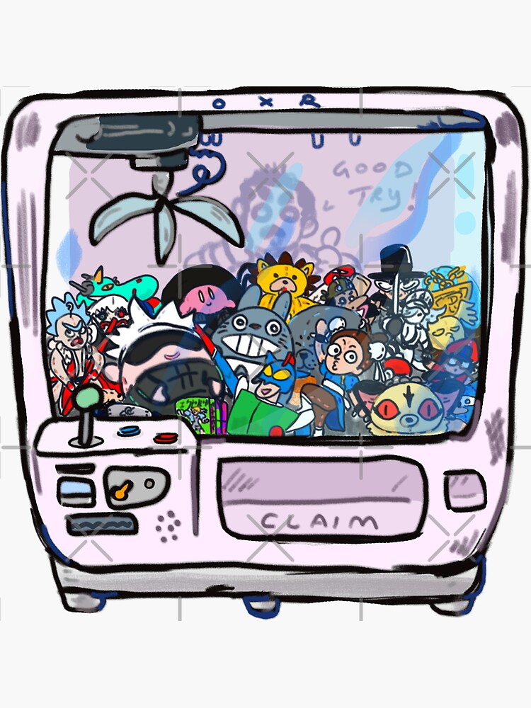 "Anime Claw Machine " Sticker by Orandomshop | Redbubble