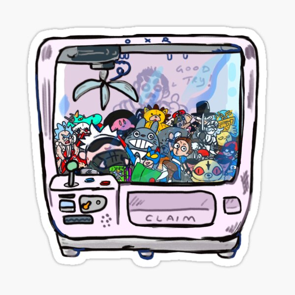 "Anime Claw Machine " Sticker by Orandomshop | Redbubble