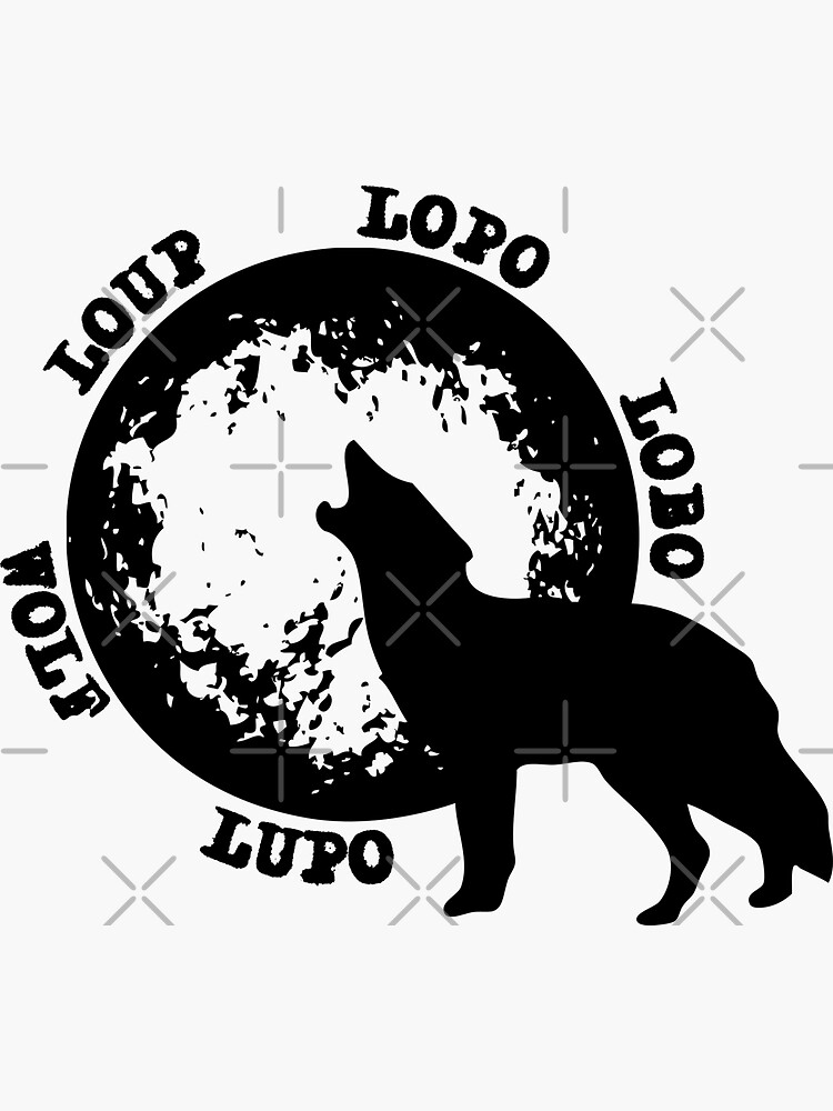 "wolf, lopo, lobo, lupo, wolf" Sticker by printthem | Redbubble