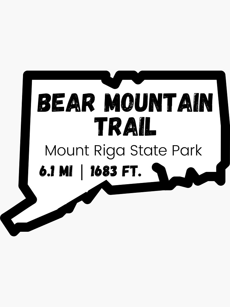 "Bear Mountain Trail Connecticut State Outline- Mount Riga State Park ...