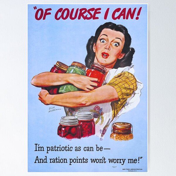 "Brightened and Restored Food Ration Propaganda Poster during World War ...