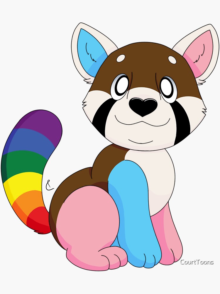 "Rainbow Red Panda — Progress Flag" Sticker by CourtToons | Redbubble