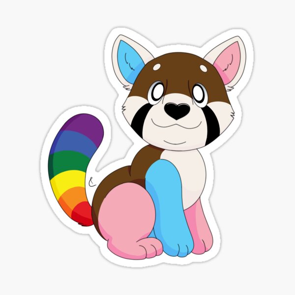 "Rainbow Red Panda — Progress Flag" Sticker by CourtToons | Redbubble