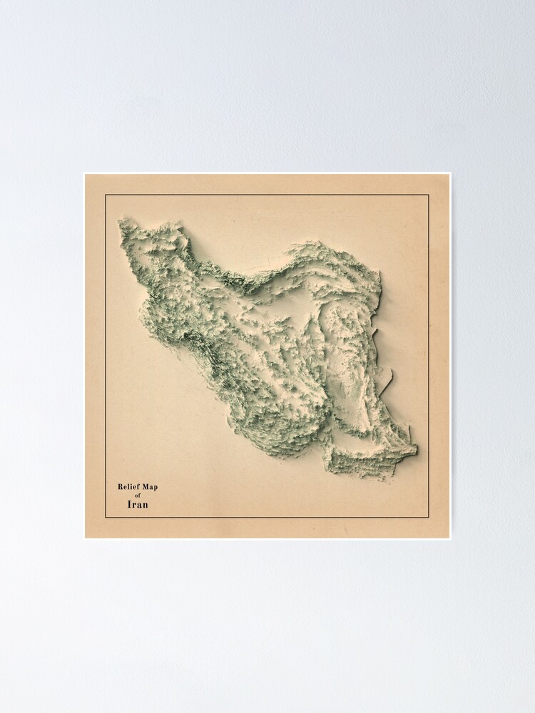 "Iran Relief Map 3D digitally-rendered" Poster for Sale by ...