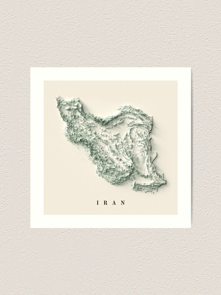 "Iran Relief Map 3D digitally-rendered" Art Print for Sale by ...