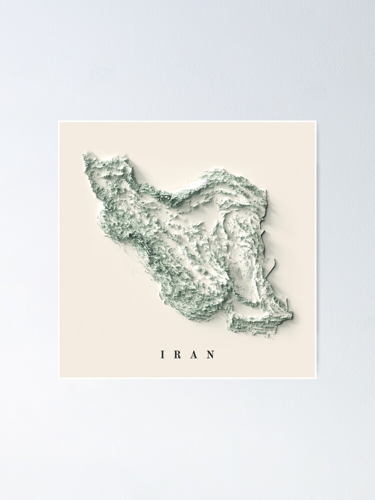 "Iran Relief Map 3D digitally-rendered" Poster for Sale by ...