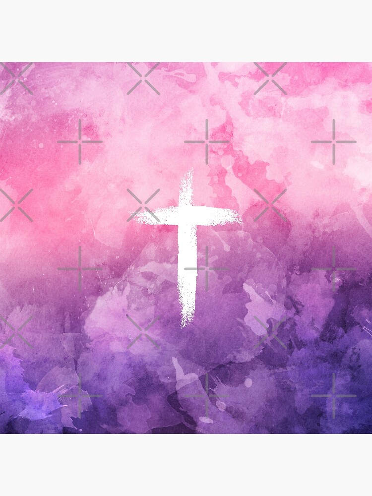"Pink Watercolor Cross" Poster for Sale by StoicQuotes | Redbubble