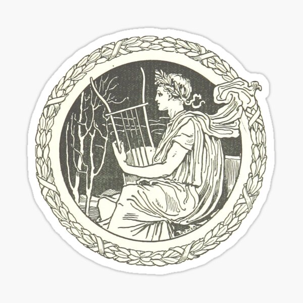 "Lyre Player - Music Instrument Illustration" Sticker by HannahSterry ...