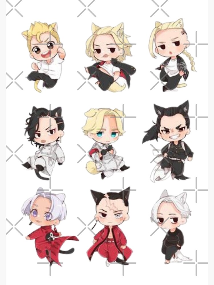 "all characters chibi - tokyo manji - anime sticker" Poster for Sale by ...