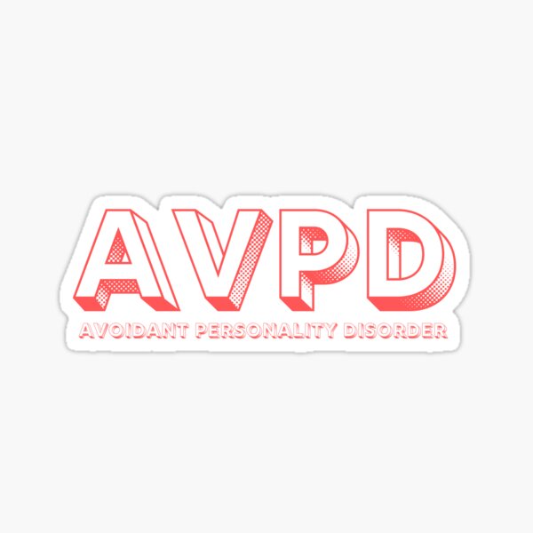 " AVPD Avoidant Personality disorder Colorful in Red" Sticker by ...