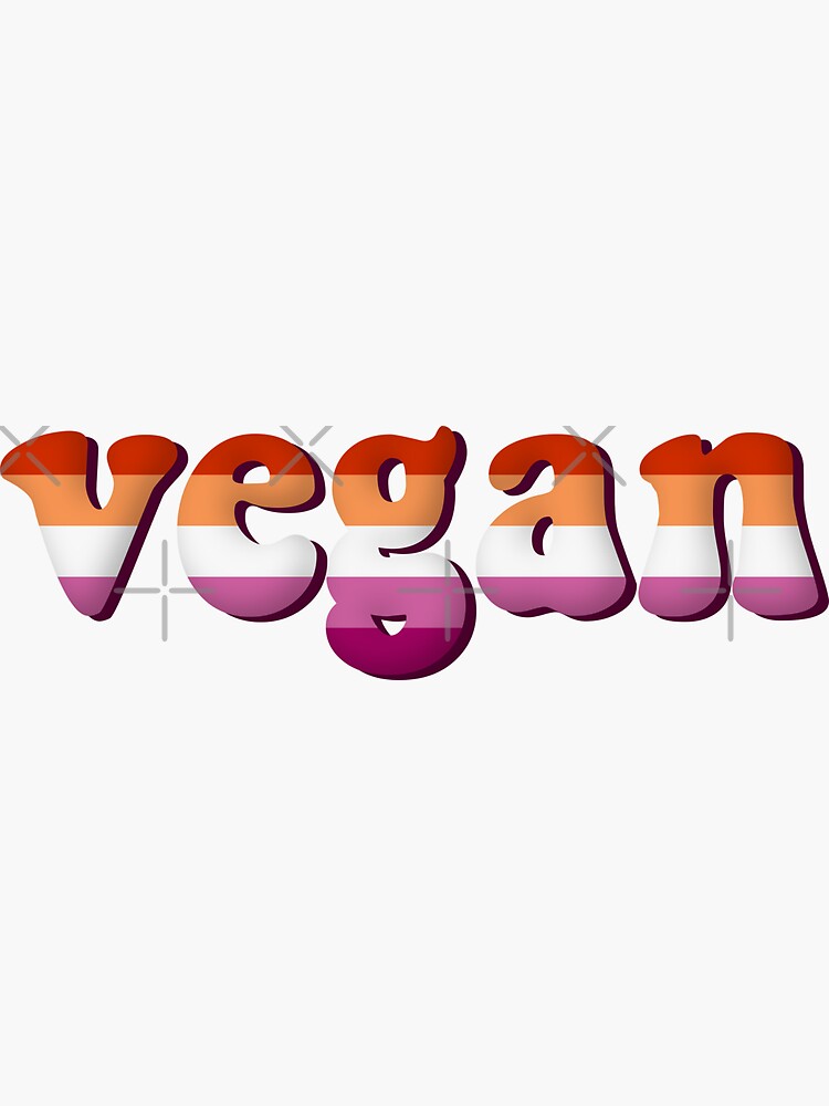 "Vegan Lesbian Pride Flag Retro LGBTQ" Sticker for Sale by cashewdays ...