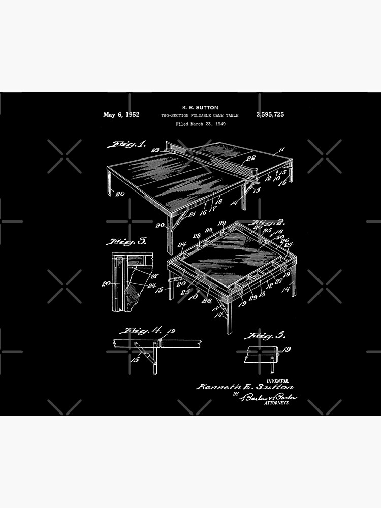 "Two Section Foldable Game Table Patent 1952" Poster by PukekoKiwi ...