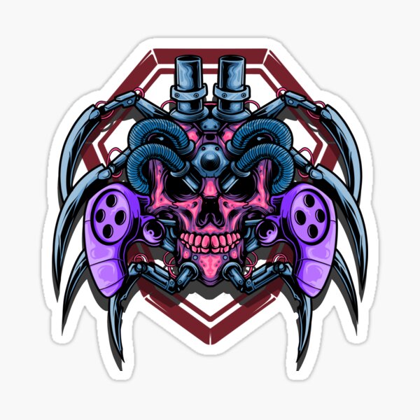 "Skull Controller" Sticker by phsycartwork | Redbubble