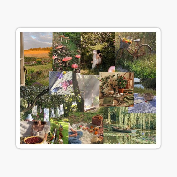 "Cottagecore And Nature (Collage)" Sticker by -Ruby-Grace- | Redbubble