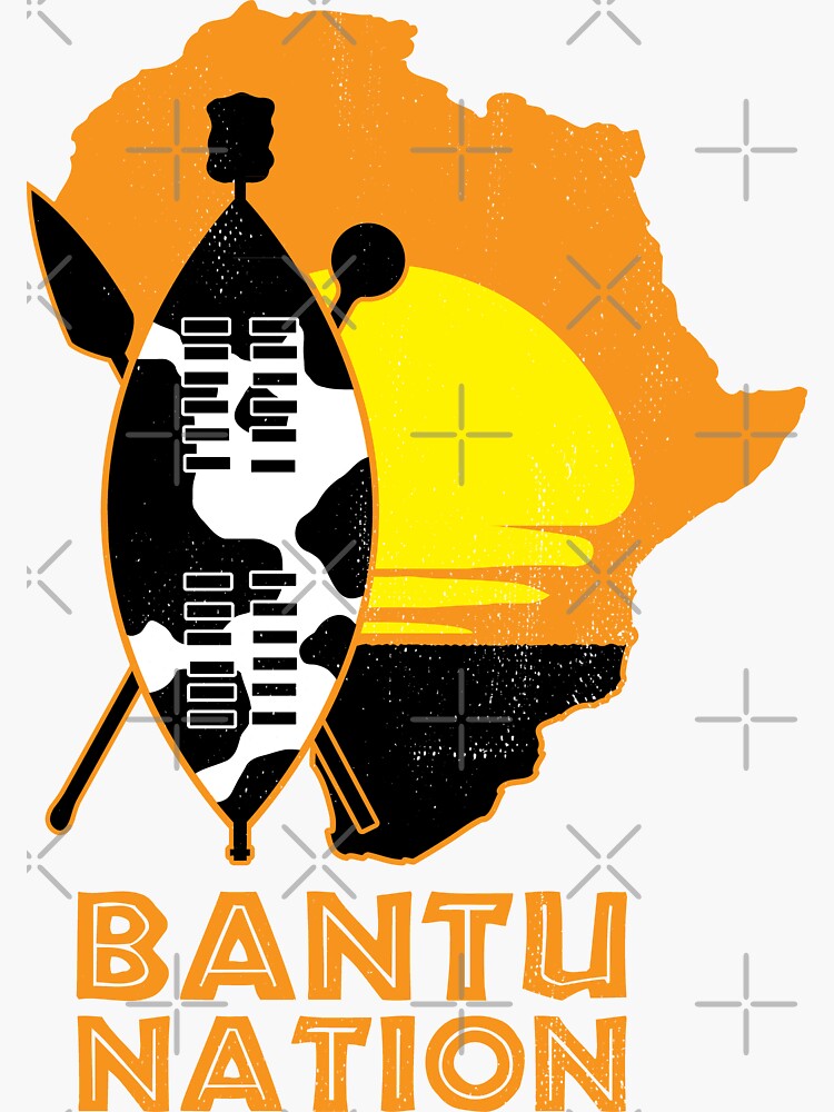 "Bantu Nation Africa Zulu Shield Safari African Sunset" Sticker for ...